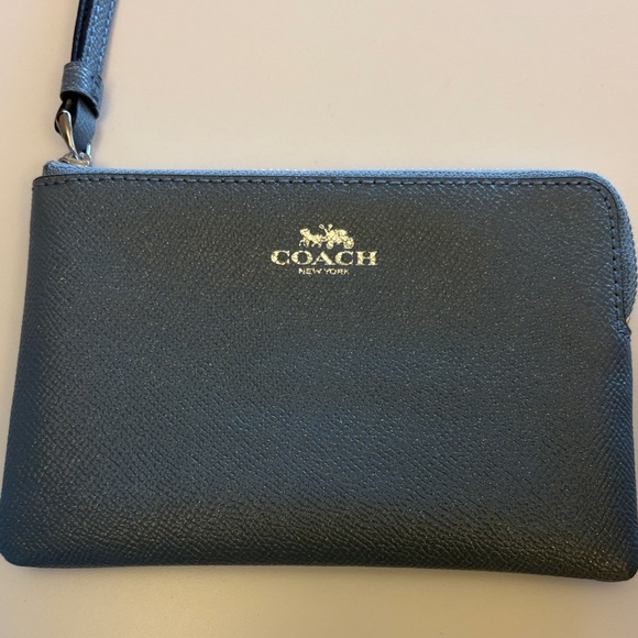 Coach | Bags | Coach Blue Wristlet | Poshmark